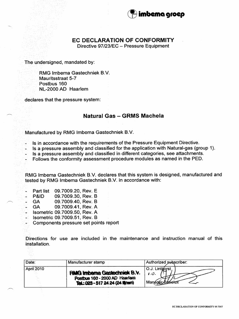 EC Declaration of Conformity | PDF
