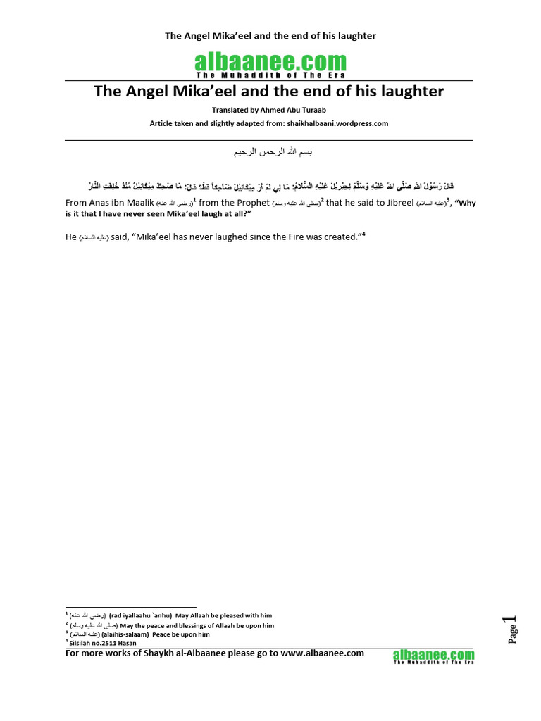 The Angel Mikaeel and The End of His Laughter | PDF