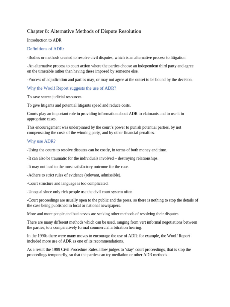 ADR: A Guide for Legal Professionals | PDF | Alternative Dispute ...