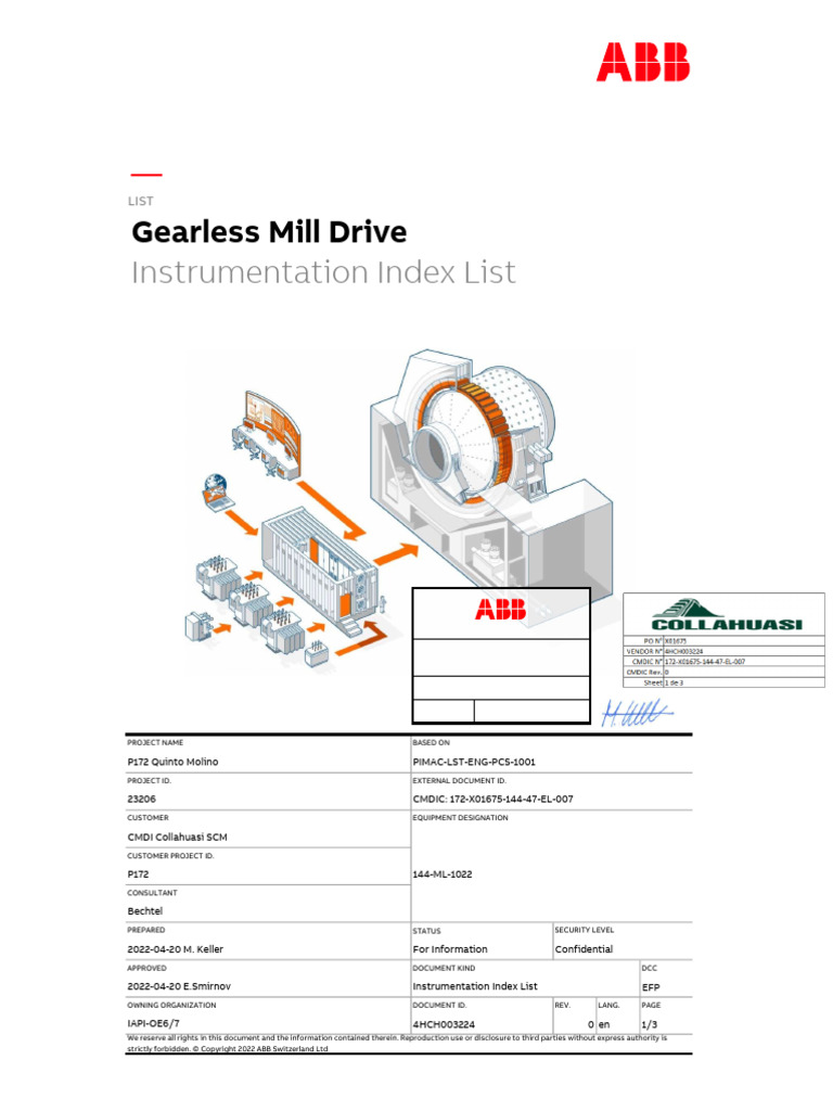 Gearless Mill Drive: Instrumentation Index List | PDF | Humidity ...