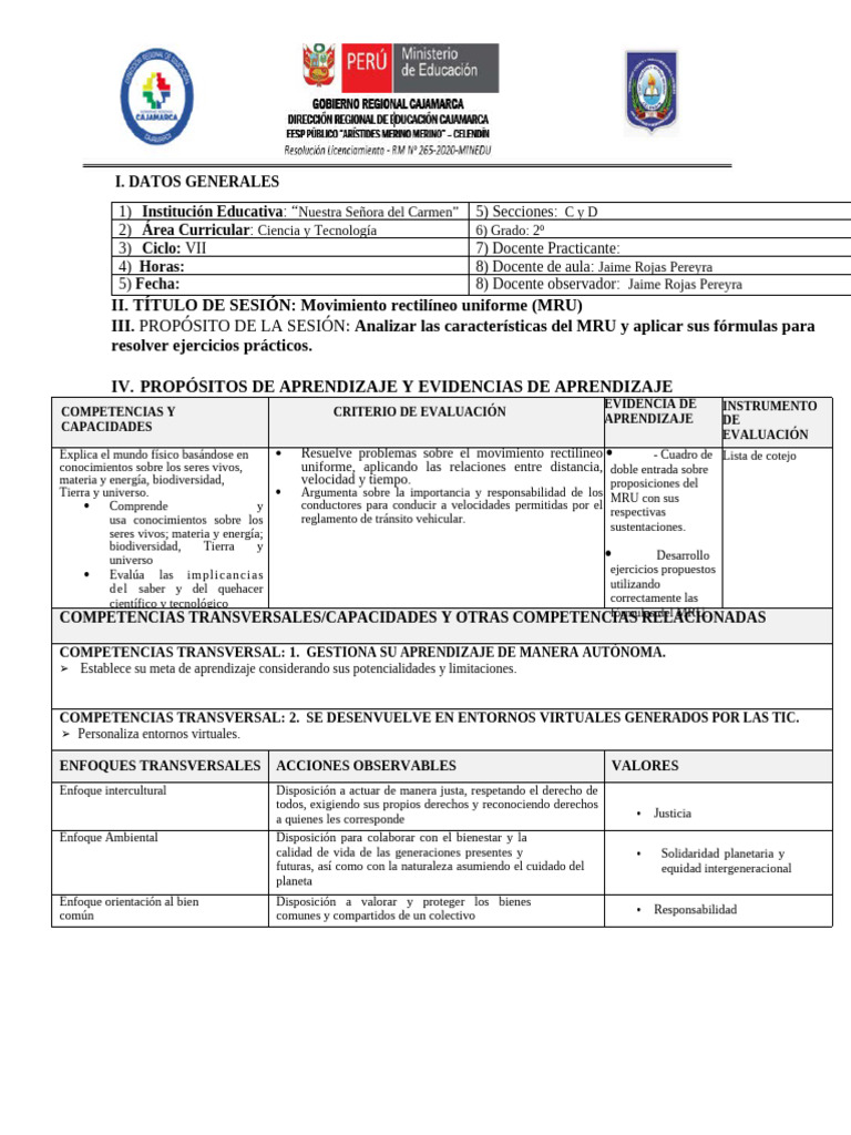 Sesion-Mru. 2 | PDF | Maestros | Evaluación