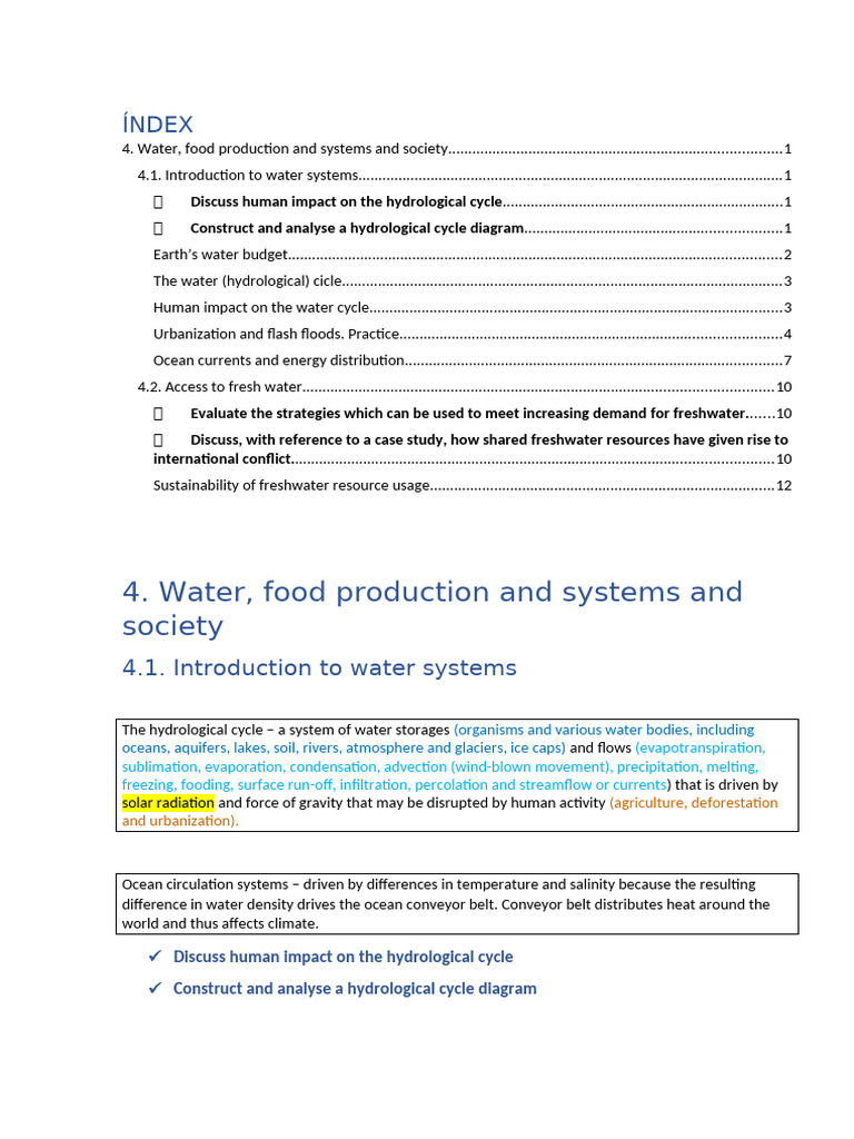 SAS - Notes Unit 4 J Unit 5 | PDF | Water Cycle | Water