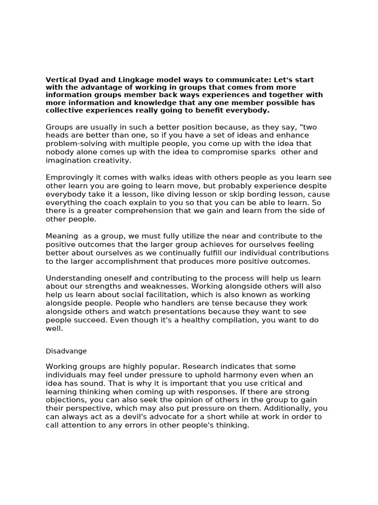 Vertical Dyad and Lingkage Model Ways To Communicate | PDF | Thought ...