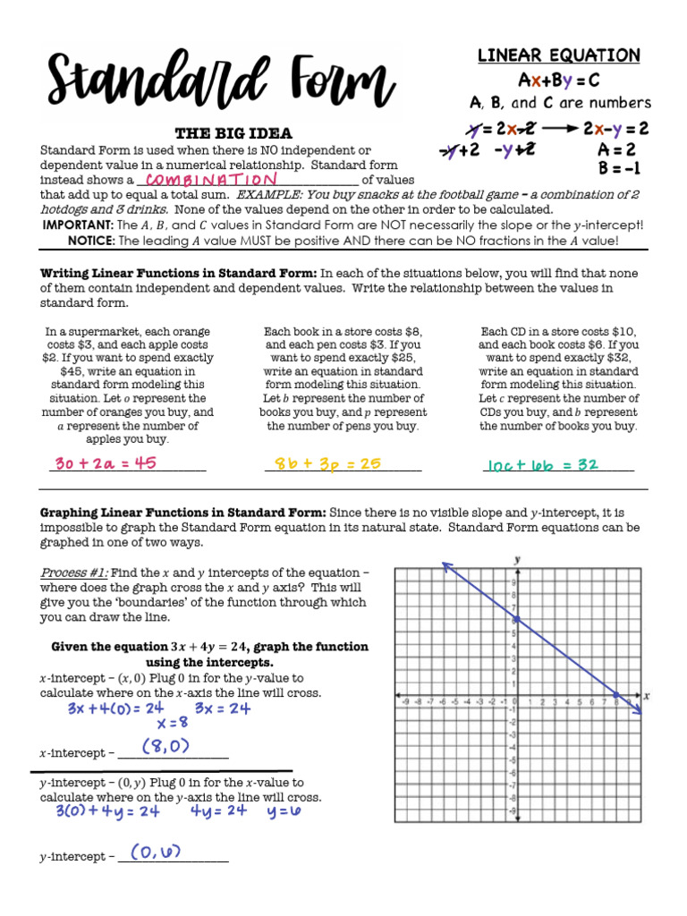 3.5+Standard+Form+Notes+Complete-1+%281%29 | PDF | Applied Mathematics ...
