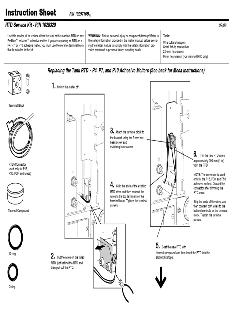 RTD Service Kit - P/N 1028320: Warning: Tools | PDF | Screw ...