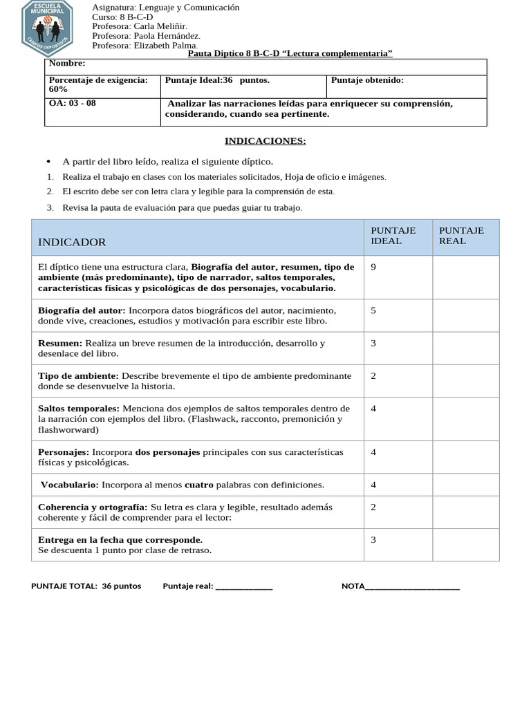 Diptico 8 B-C-D LECTURA COMPLEMENTARIA | PDF | Narración
