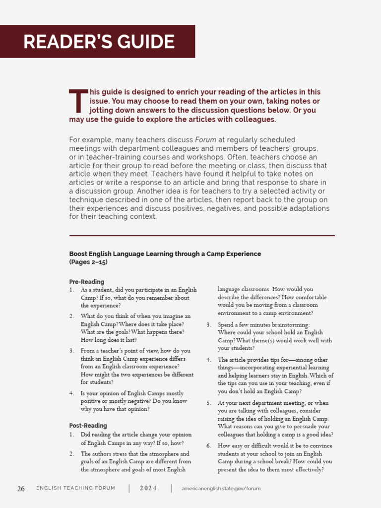 62_2_readers_guid_p26-27 | PDF | Teachers | Learning