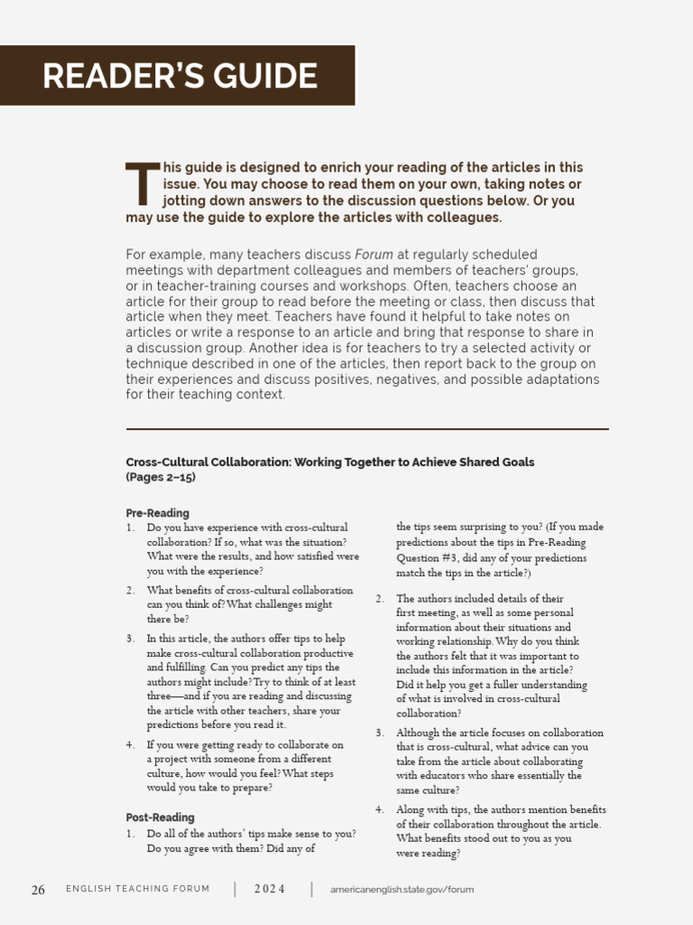 Etforum 62 3 p26-27 Readers Guide | PDF | Liberal Arts Education | Cognitive Science
