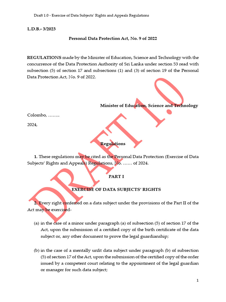 DPA - Draft - Appeals Regulation | PDF | Appeal | Legal Guardian