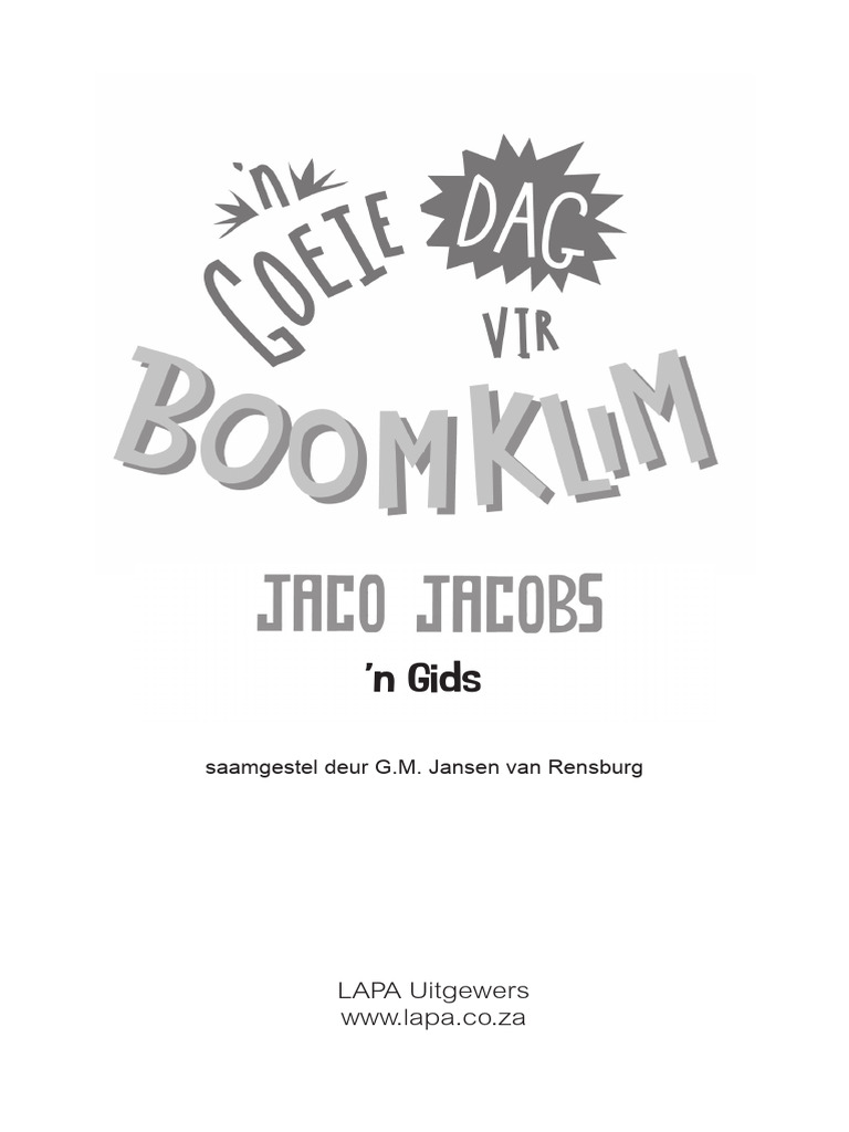 Studiegids N Goeie Dag Vir Boomklim | PDF