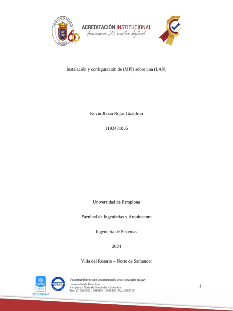 Instalación y Configuración de (MPI) Sobre Una (LAN) | PDF | Interfaz de paso de mensajes ...