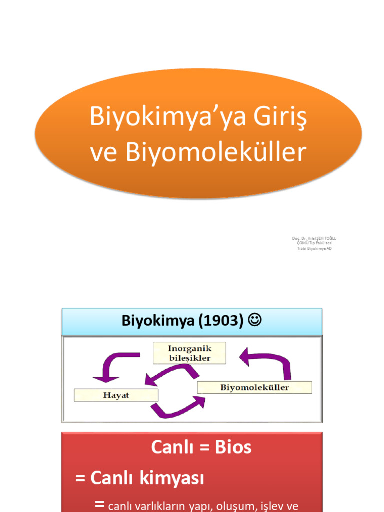 2-Biyokimya'ya Giriş Ve Biyomoleküller | PDF