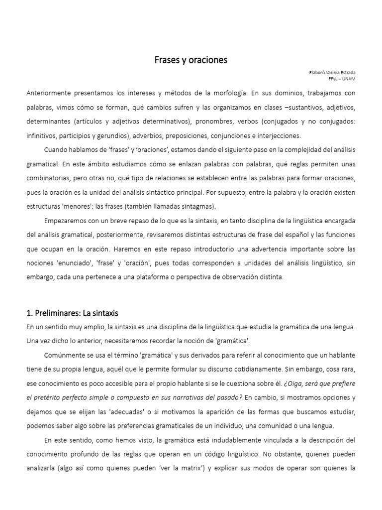 06 Frases y Oraciones | PDF | Oración (Lingüística) | Palabra