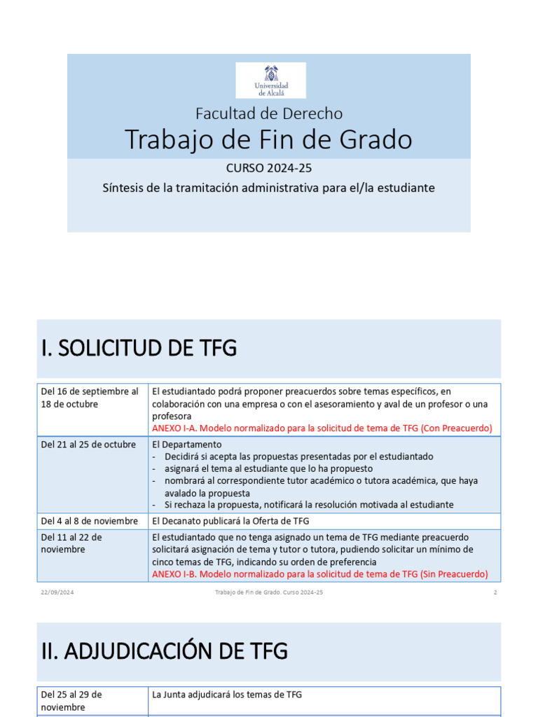 Tramitación TFG Curso 24-25 | PDF