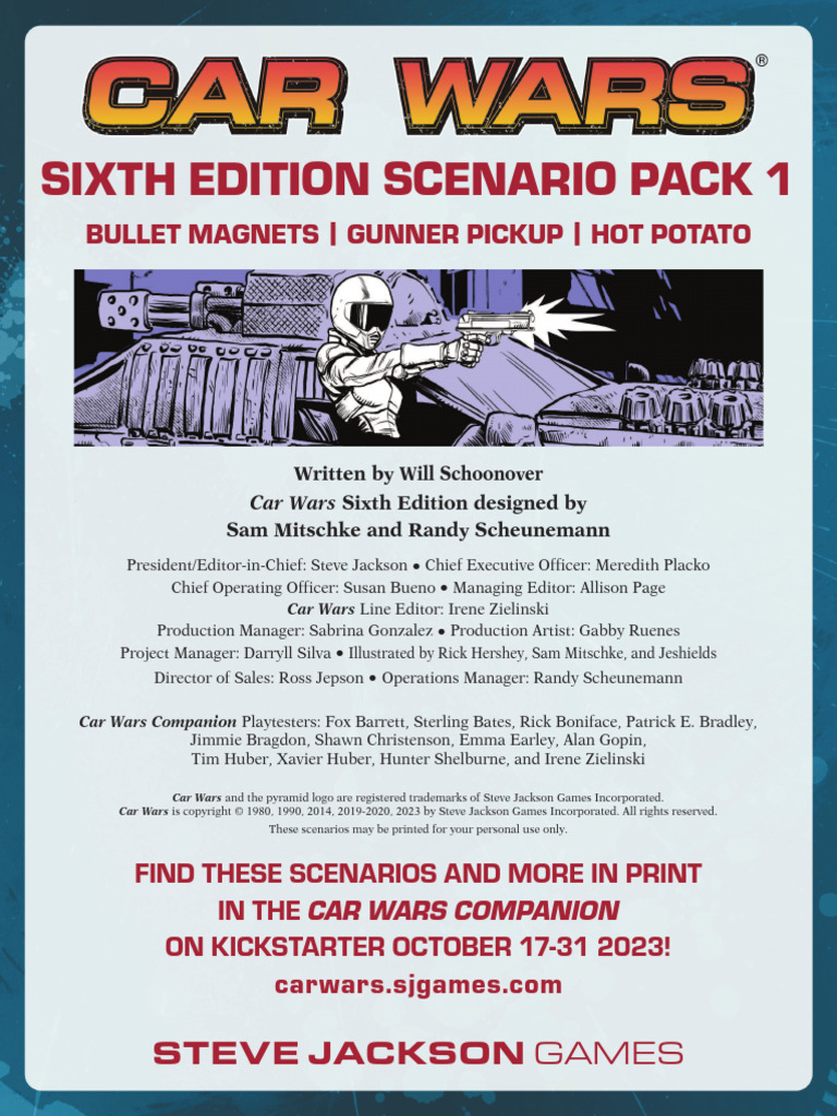 Car Wars Sixth Edition Scenario Pack 1 | PDF | Artillery