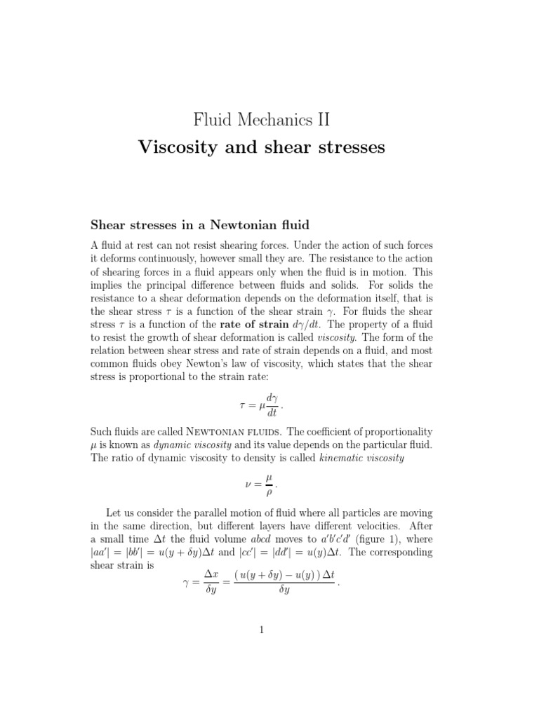 Viscosity | PDF | Shear Stress | Viscosity