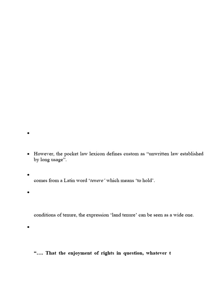 Understanding Customary Land Tenure | PDF | Tribe | Leasehold Estate
