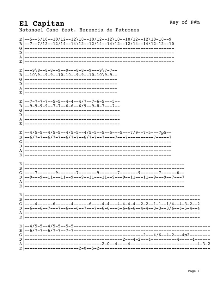Acordes y letra de "El Capitán" | PDF