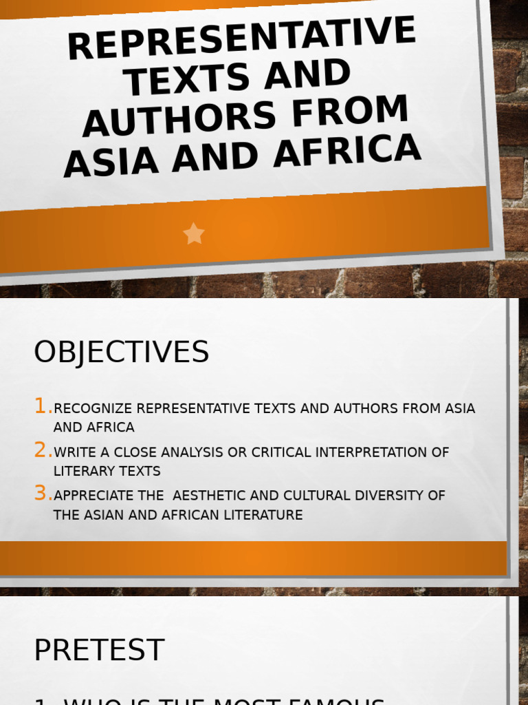Representative Texts and From Aisa and Africa 10-22-2024 | PDF | Chinese Literature | Arabic ...