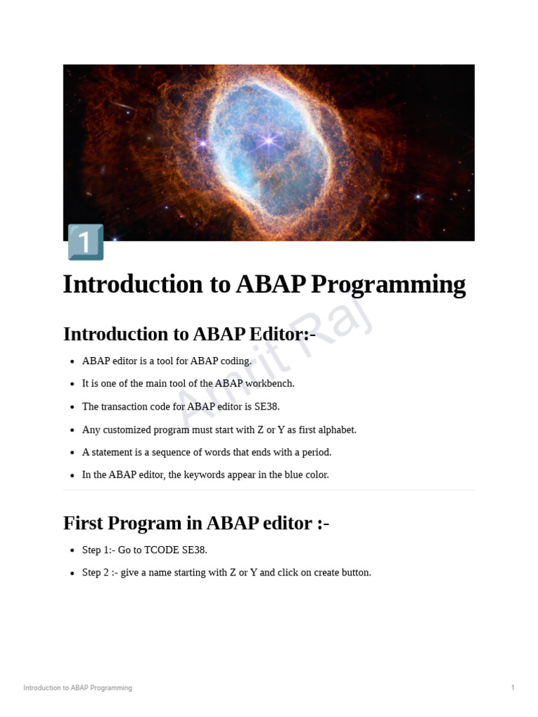 ABAP Programming Basics 1725044345 | PDF | Data Type | Variable ... ABAP Programming Basics 1725044345 | PDF | Data Type | Variable ...