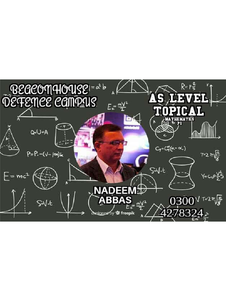 A Level Math P1 Topical by Nadeem Abbas | PDF