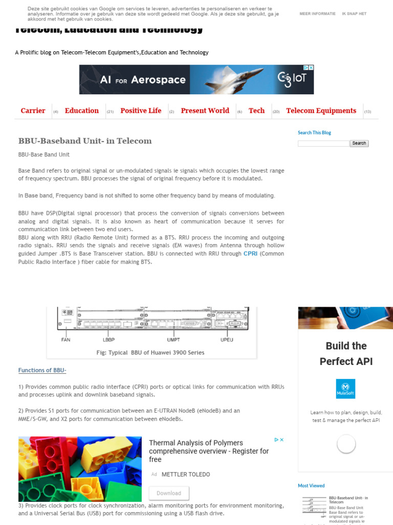 BBU-Baseband Unit - in Telecom | PDF | Radio | Information And ...