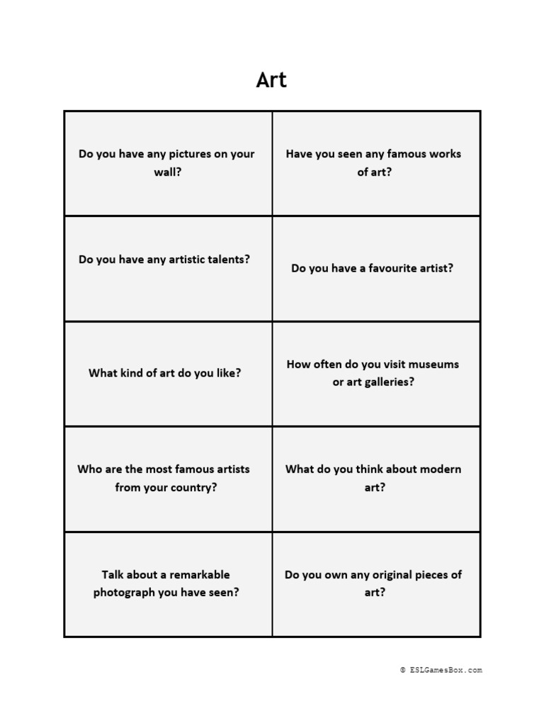 Art Conversation Cards | PDF