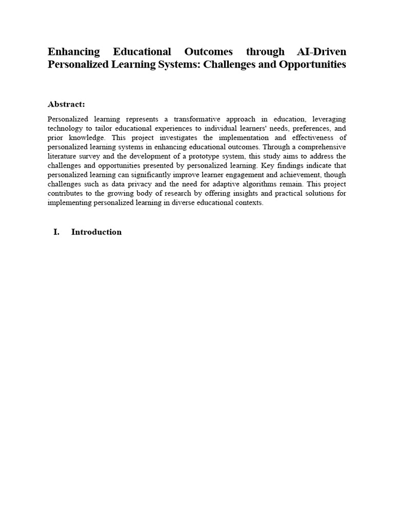 Personalized Learning | PDF | Learning | Cognition