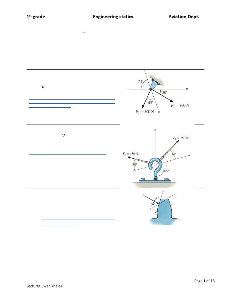 STATICS AND DYNAMICS Question Bank | PDF | Cartesian Coordinate System ...
