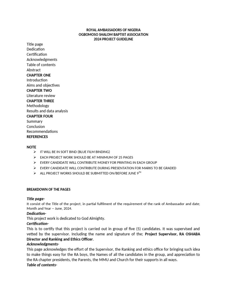 Project +guidelines | PDF | Methodology