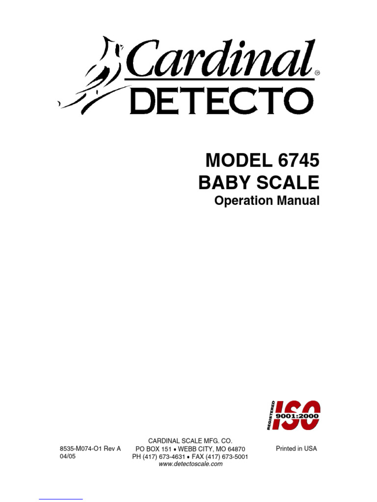 Detecto Pesabebés 6745 | PDF | Calibration | Weight