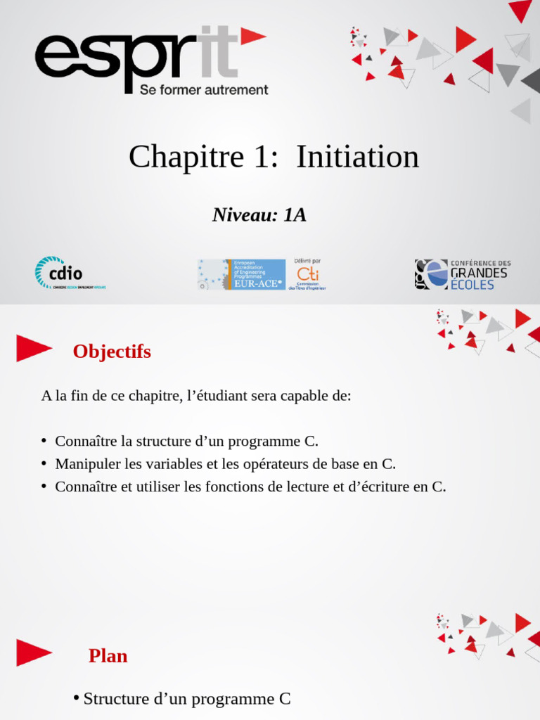 Chap 1 Initiation | PDF | Variable (informatique) | Entier relatif
