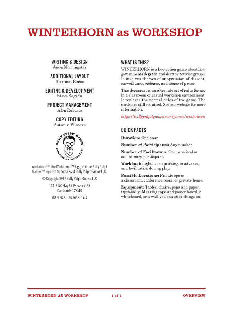 BPG047 Winterhorn As Workshop | PDF