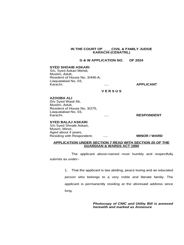 Guardian and Ward Case - Syed Shoaib Askari - Mehreen Mam (27.09.2024 ...