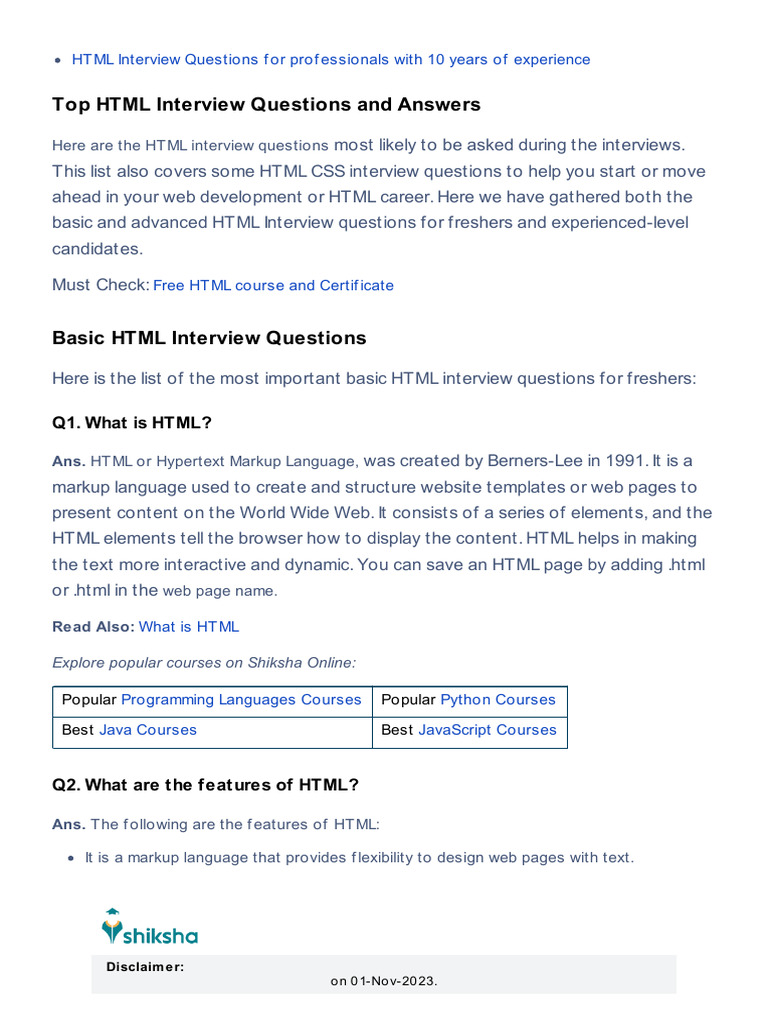 Html docs | PDF | Html | Html Element