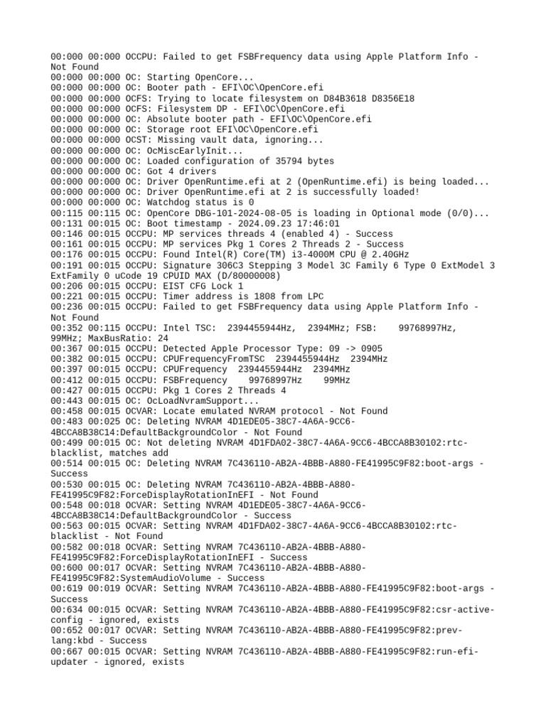Opencore 2024 09 23 174601 | PDF | Booting | Mac Os