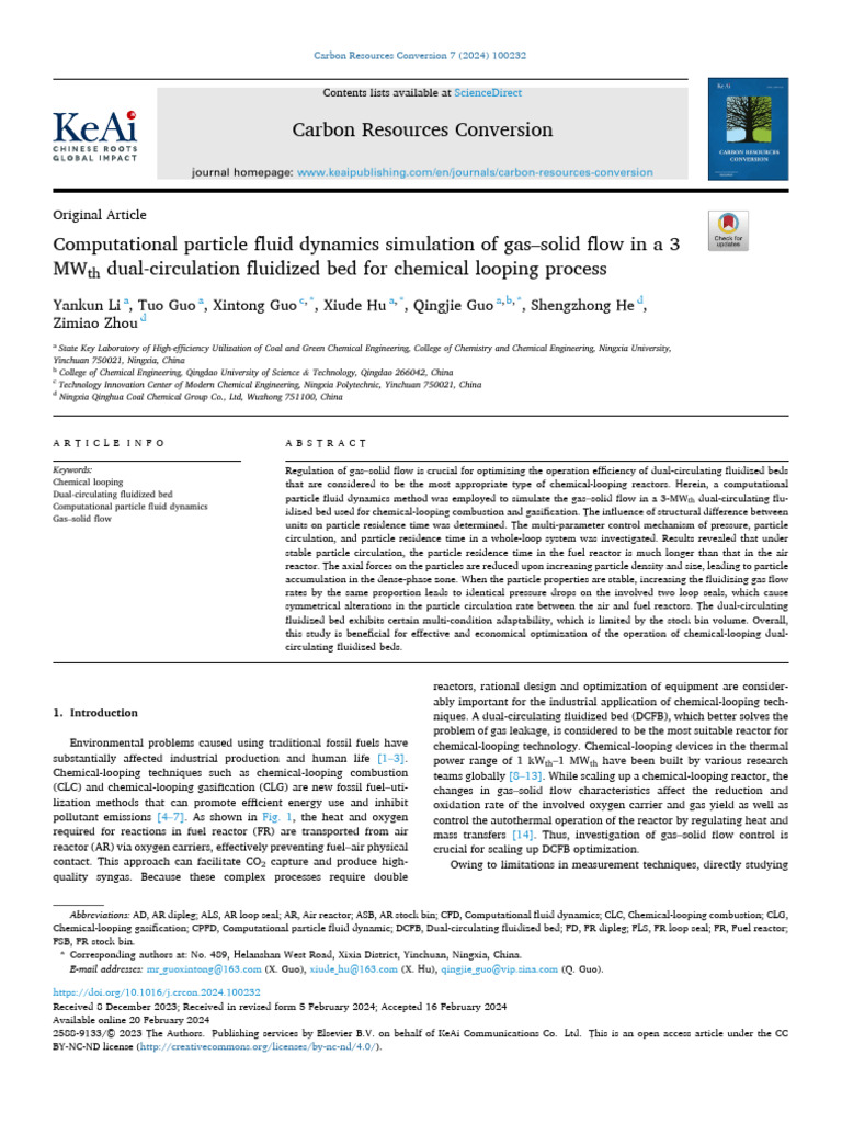 SIMULATION - Computational Particle Fluid Dynamics Simulation of Gas-Solid Flow | PDF ...