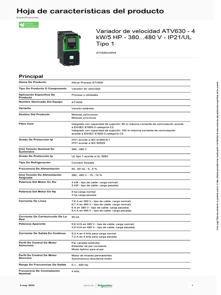 Schneider Electric_Altivar-Process-ATV600_ATV630U40N4 | PDF | Relé ...
