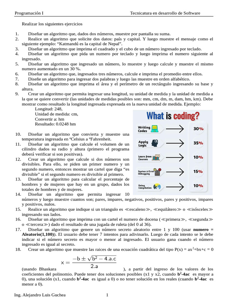 Ejercicios 01 Algoritmos Pseint Pdf Algoritmos Matemáticas