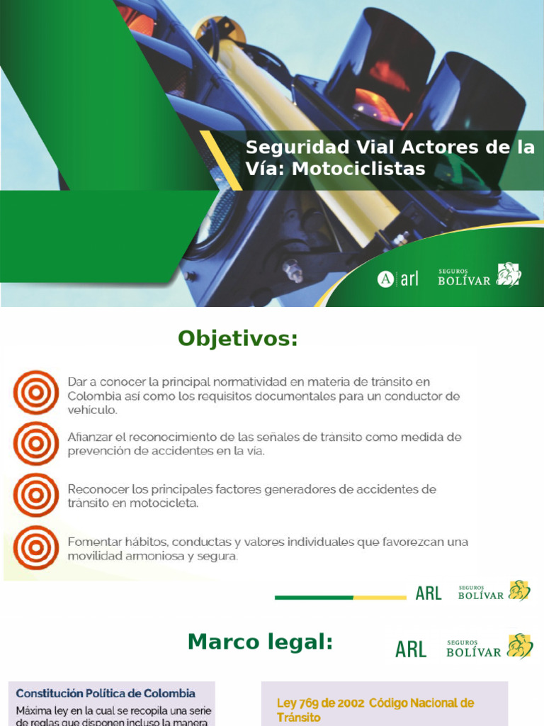 Seguridad Vial Actores de La Vía Motociclistas | PDF | Tráfico ...