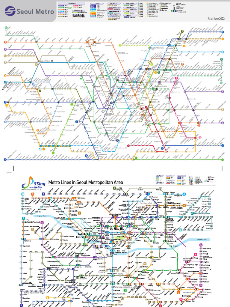 Seoul Metro Map (Two Versions) | PDF
