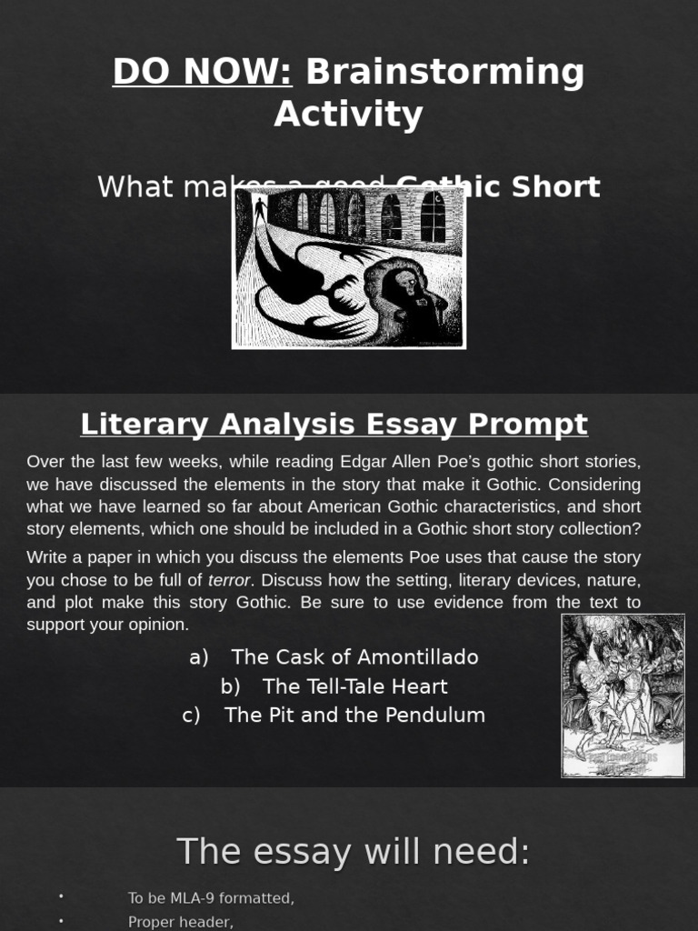 Gothic Short Story Analysis | PDF | Essays | Question