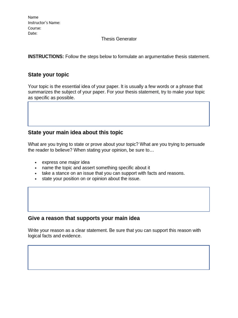 Thesis Generator | PDF | Career & Growth