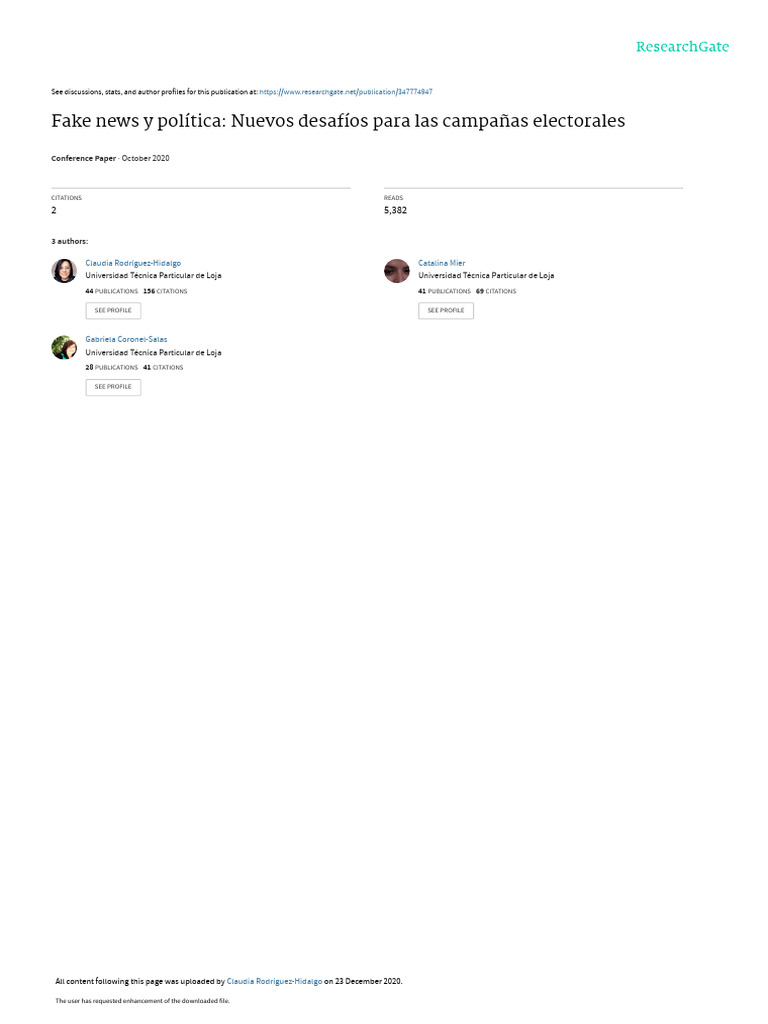 Fake News en Ecuador | PDF | Facebook | Medios de comunicación)