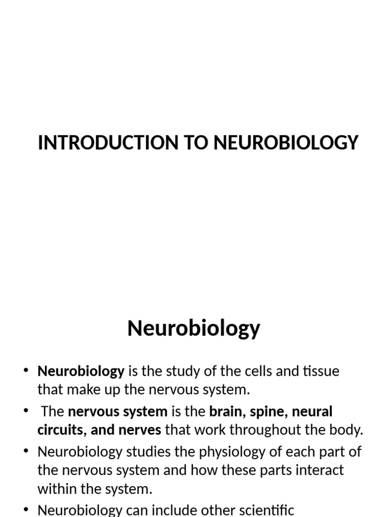 Introduction To Neurobiology | PDF