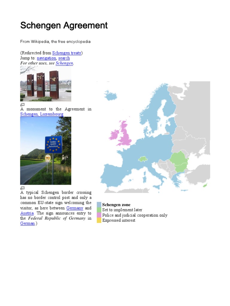 Schengen Agreement | PDF | Travel