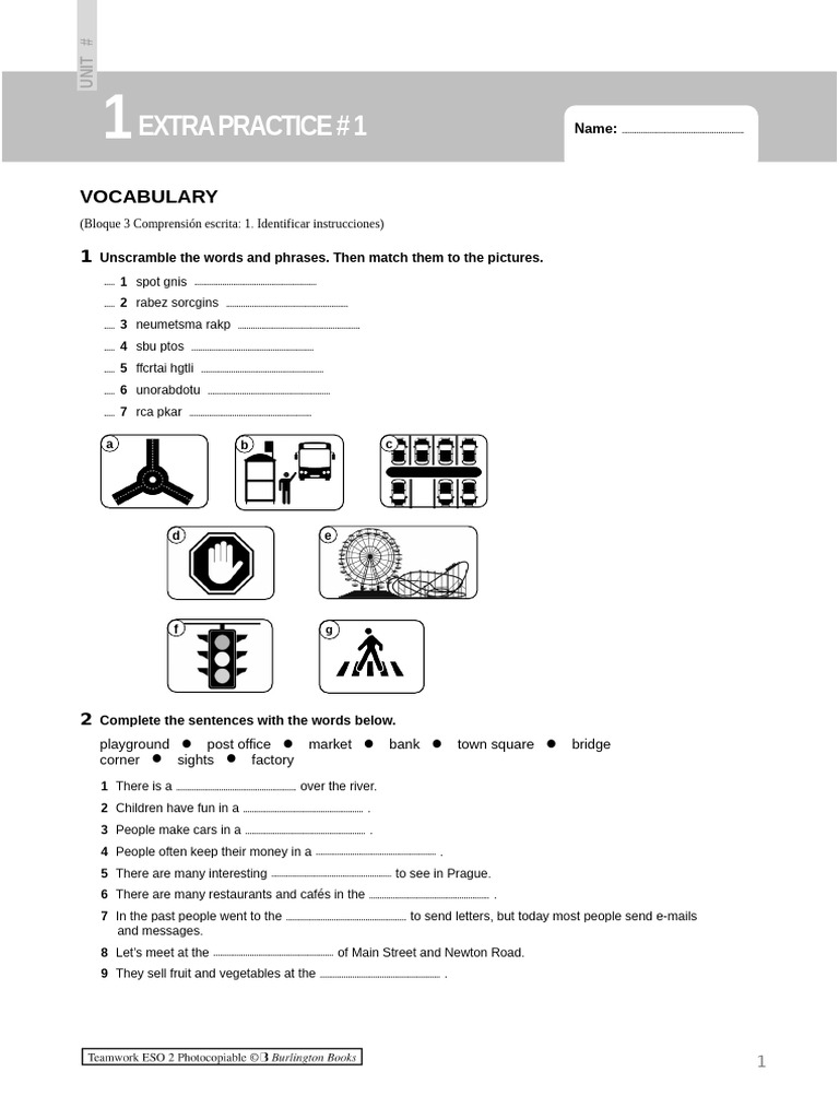 01teamwork2 ExtraPractice Unit1 | PDF | Linguistics | Grammar