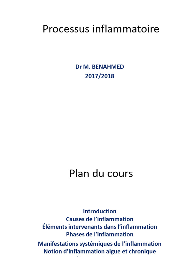 Comprendre le processus inflammatoire | PDF | Inflammation | Système du ...