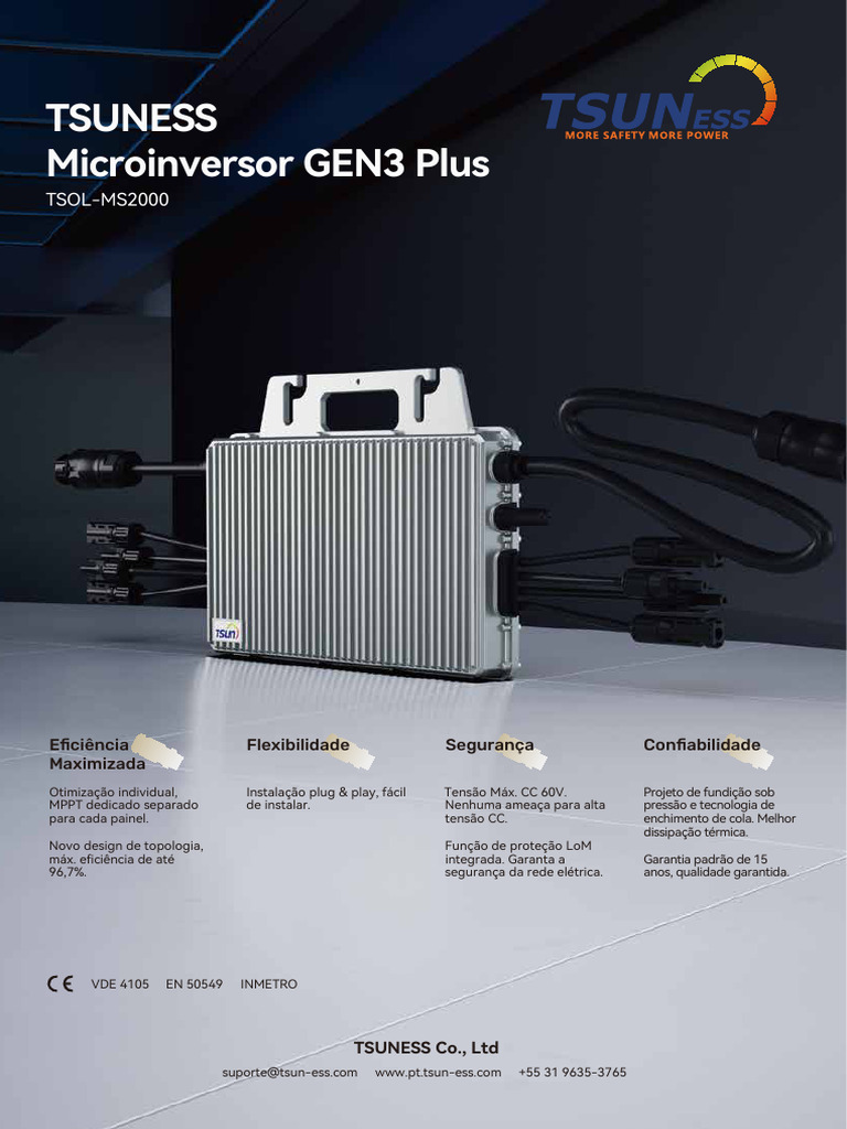 Datasheet - GEN3 Plus Microinverter TSOL-MS2000 12AWG | PDF ...