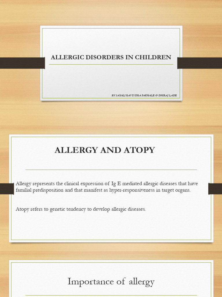 Allergic Disorders in Children Explained | PDF | Allergy | Food Allergy